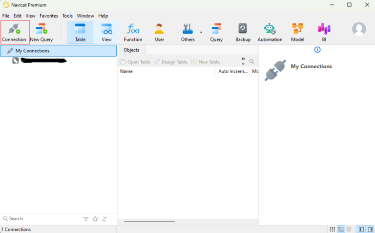 การใช้โปรแกรม Navicat สำหรับเชื่อมต่อ DataBase